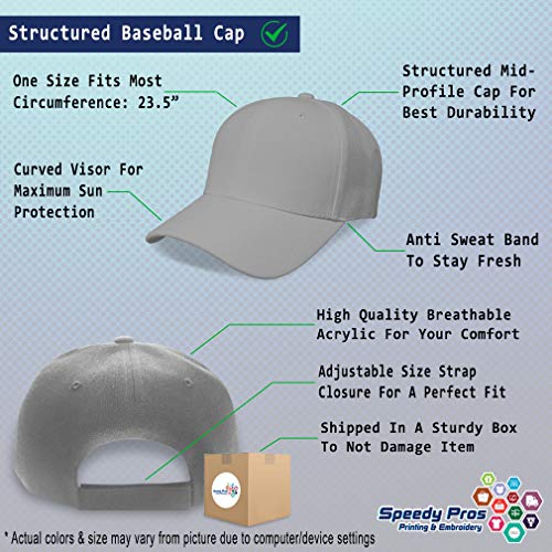 Baseball Cap Custom Personalized Text Acrylic Dad Hats for Men & Women Strap Closure Gray