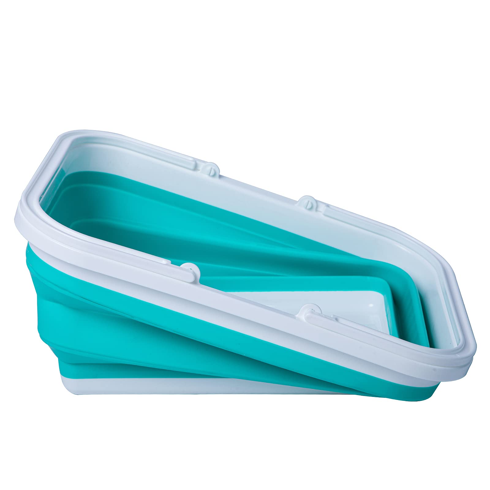 AUTODECO 2 Pack Collapsible Sink with Handle Towel, 2.37 Gal / 9L Foldable Wash Basin for Washing Dishes, Camping, Hiking and Home Blue