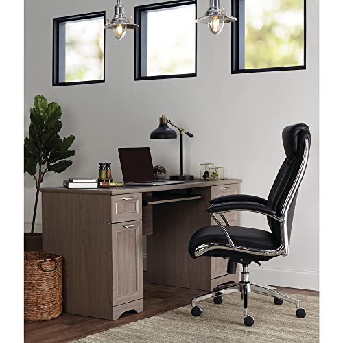 RealspaceĀ® - Chair - Modern Comfort Verismo Bonded Leather High-Back Executive Chair, Black/Chrome - 31" x 14" x 24.5"