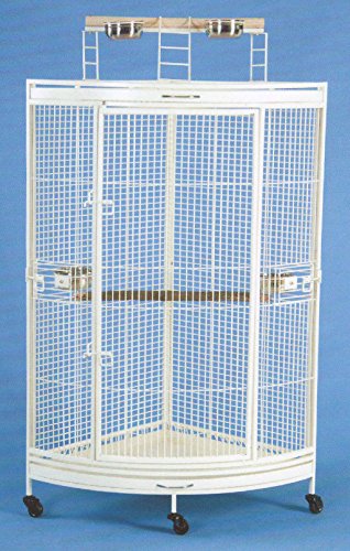 New Corner Open Playtop Parrot Bird Cage - 36” X 25” X 61”H - 4 Colors Available (Black Vein) 3 Packages