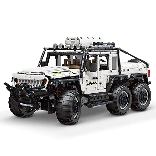 FLYINTOYS ZYLEGEN 6X6 Off Road Pickup Truck Building Blocks and MOC Building kit, Wrangler Set to Build,Collectible Model Car Kits Birthday Gift for Audlts Boy Men,2957PCS