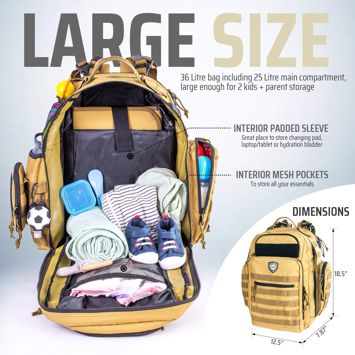 Baby Diaper Bag Backpack For Men Swanky Beaver Daddy bag Changing Mat Wipe Pouch