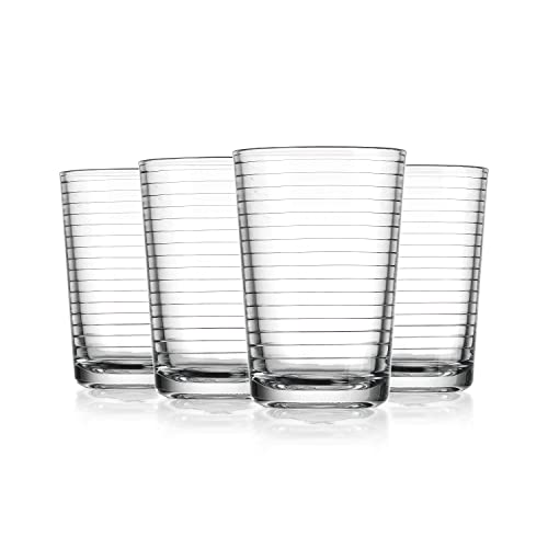 Juice Glasses 7 oz. Set Of 4 Glass Cups β By Home Essentials and Beyond β Beverage Water Tumblers for Juice, Whiskey, Cocktails, Iced Tea. Dishwasher safe.
