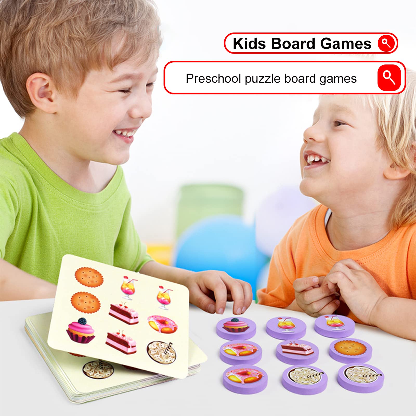 Bingo Games! Picture Learning Educational Board Game for 2 to 4 Kids Ages 4+.