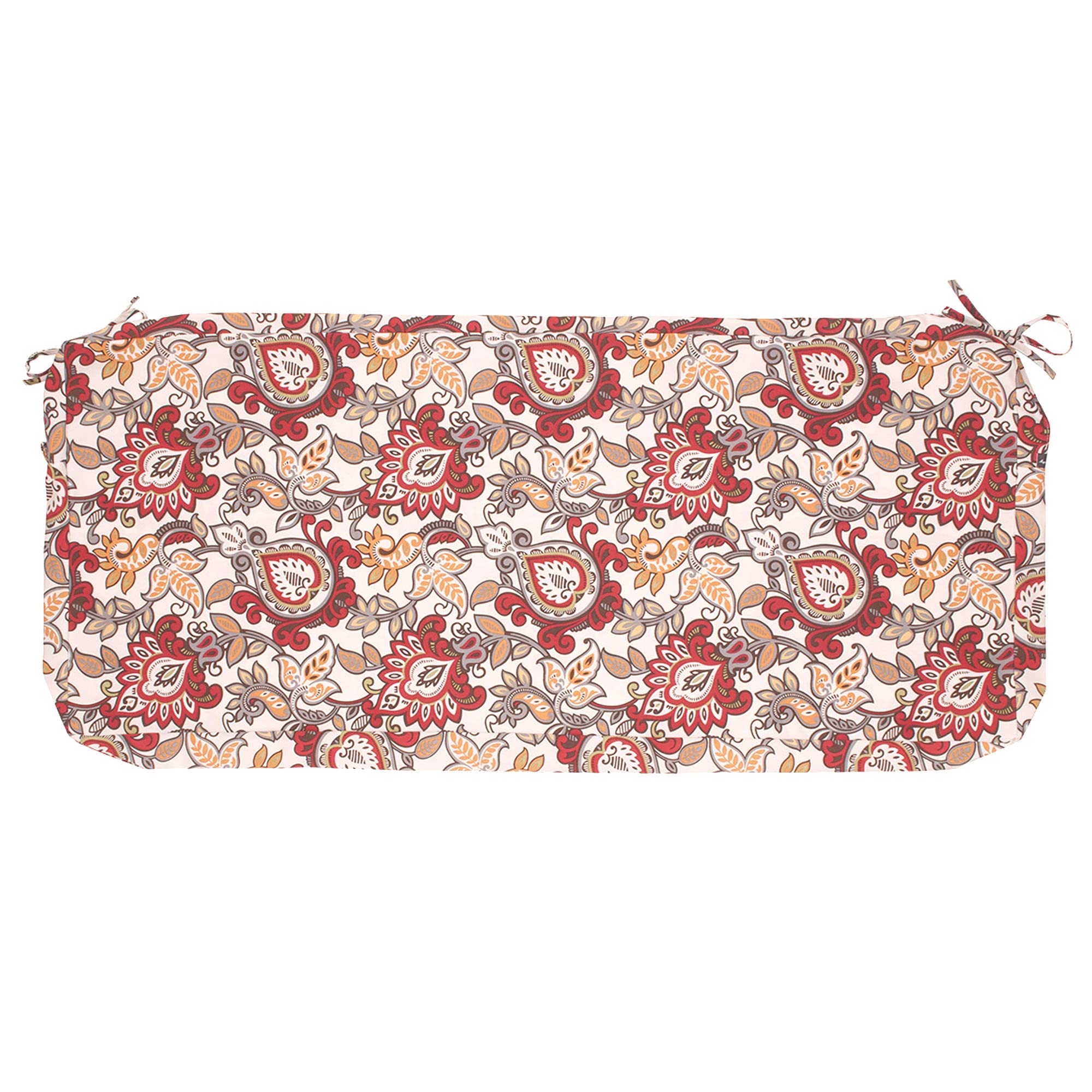 Magpie Fabrics Patio Bench Cushion Cover 45x18x3 Inch, NO Insert! Water Resistant Outdoor Loveseat Replacement Cover with Zipper (Botanical Red Orange)