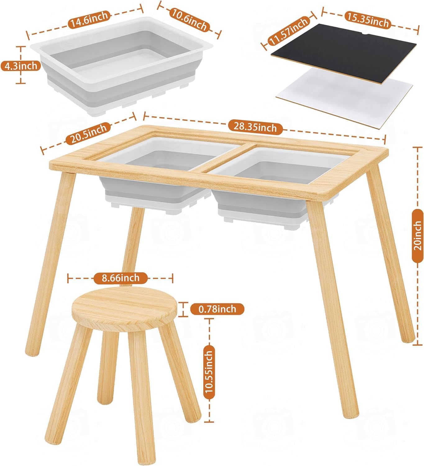 Beeneo Upgrades Sensory Table, Kid's Table Play Sand Table Indoor, Toddler Sensory Table, Kids Sensory Table and Chairs for Toddlers with Storage, Indoor Kids Play Table, Classroom Sensory Table