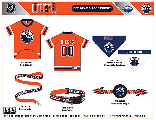 NHL Edmonton Oilers Jersey for Dogs & Cats, Large. - Let Your Pet Be A Real NHL Fan!