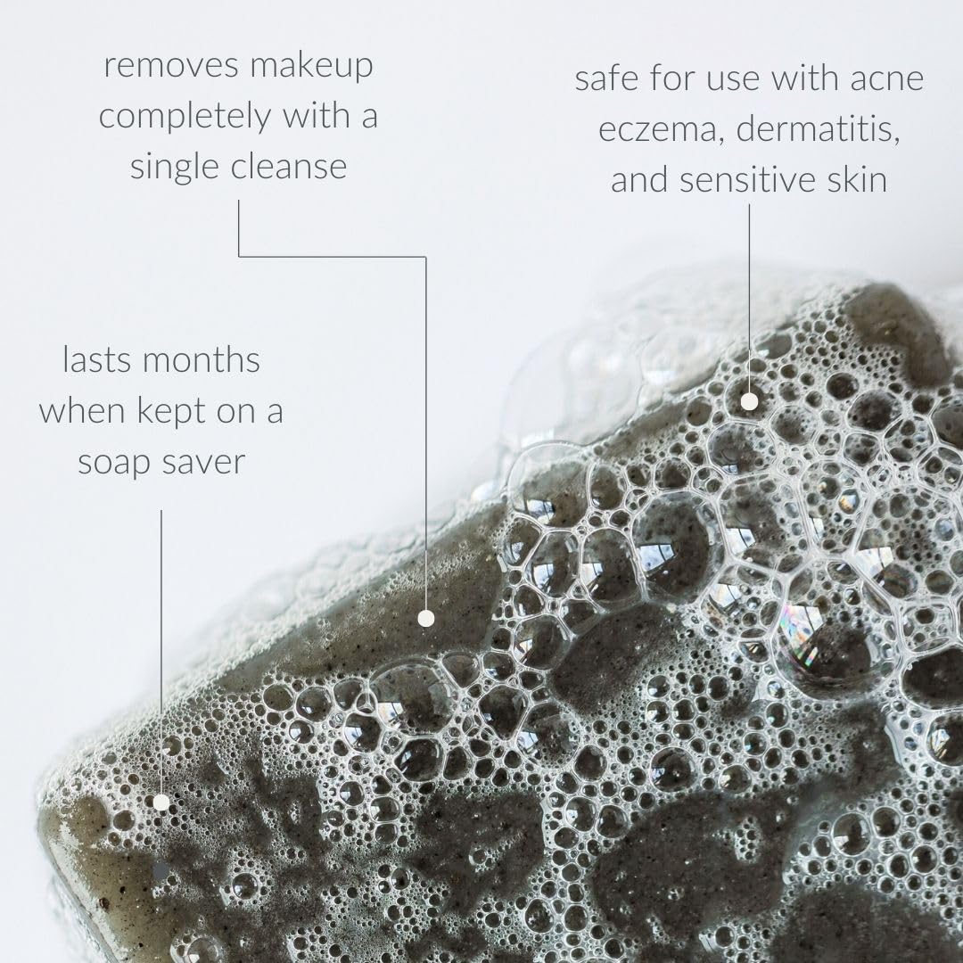 Osmia - Natural Black Clay Facial Soap Bar | Clean Beauty For Healthy Skin (2.25 oz | 64 g)