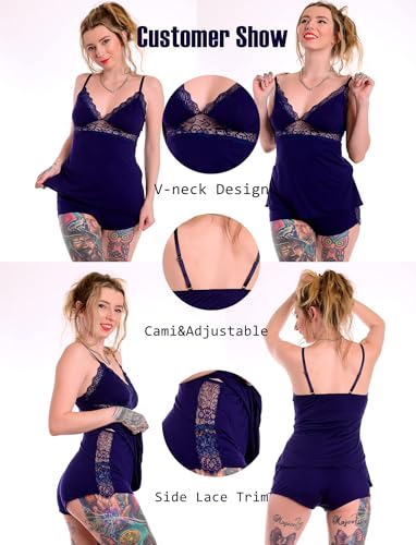 Avidlove Womens Pajama Sets 2 Piece Sleepwear Lace Pajamas Cami PJS Set for Women