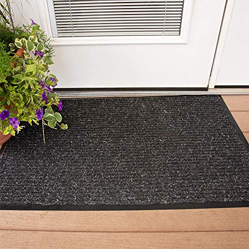 Notrax 109 Brush Step Carpeted Entrance Mat for Home or Office, 3' X 5', Charcoal, 109S0035CH