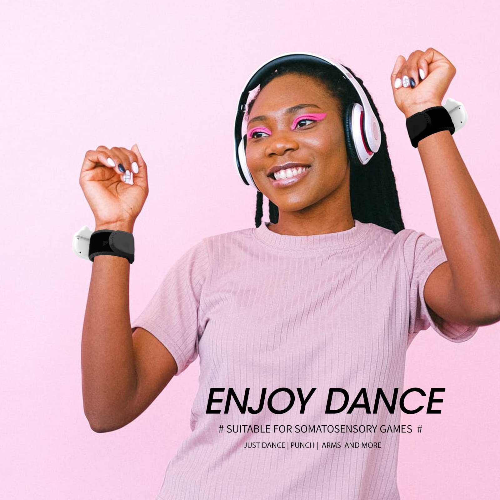 NANANINO Dance Switch Wristband, Wrist Bands for Dance Switch 2023 2022 2021 2020 2019, Adjustable Elastic Straps for Joy-Cons Controller - White (2 Packs)