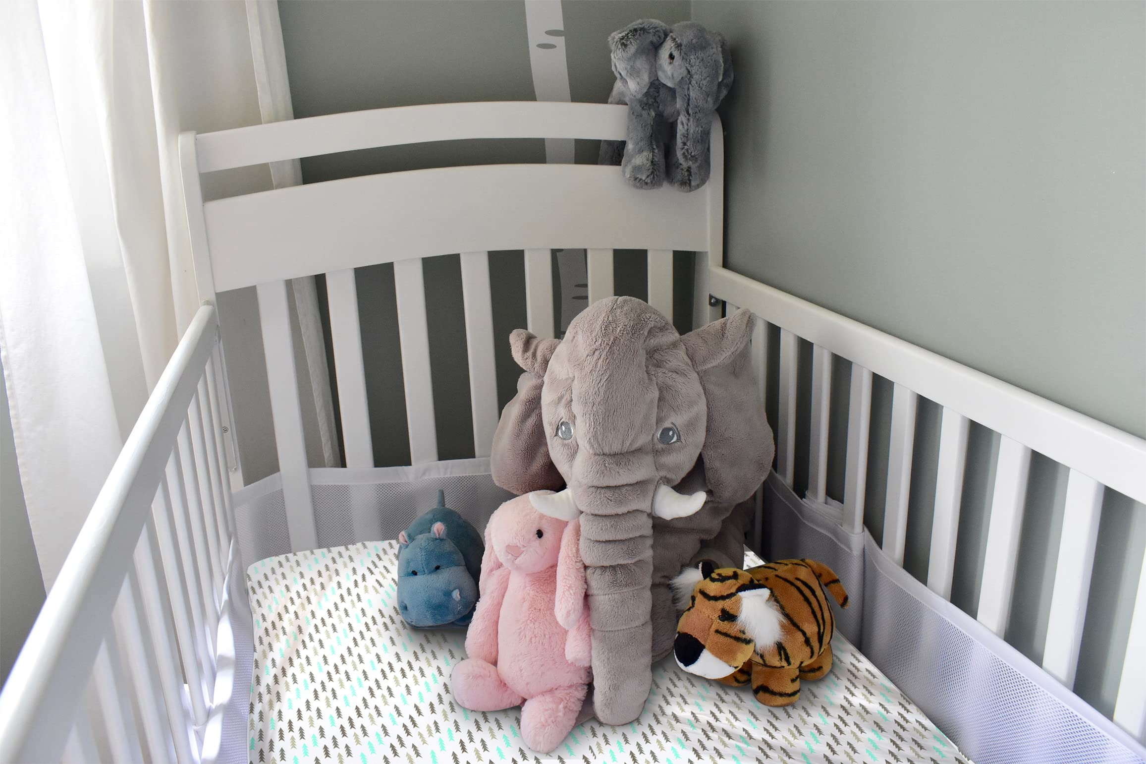 Baby Bassinet Sheet (Grey Elephant, Changing Pad Cover (2 Pack))