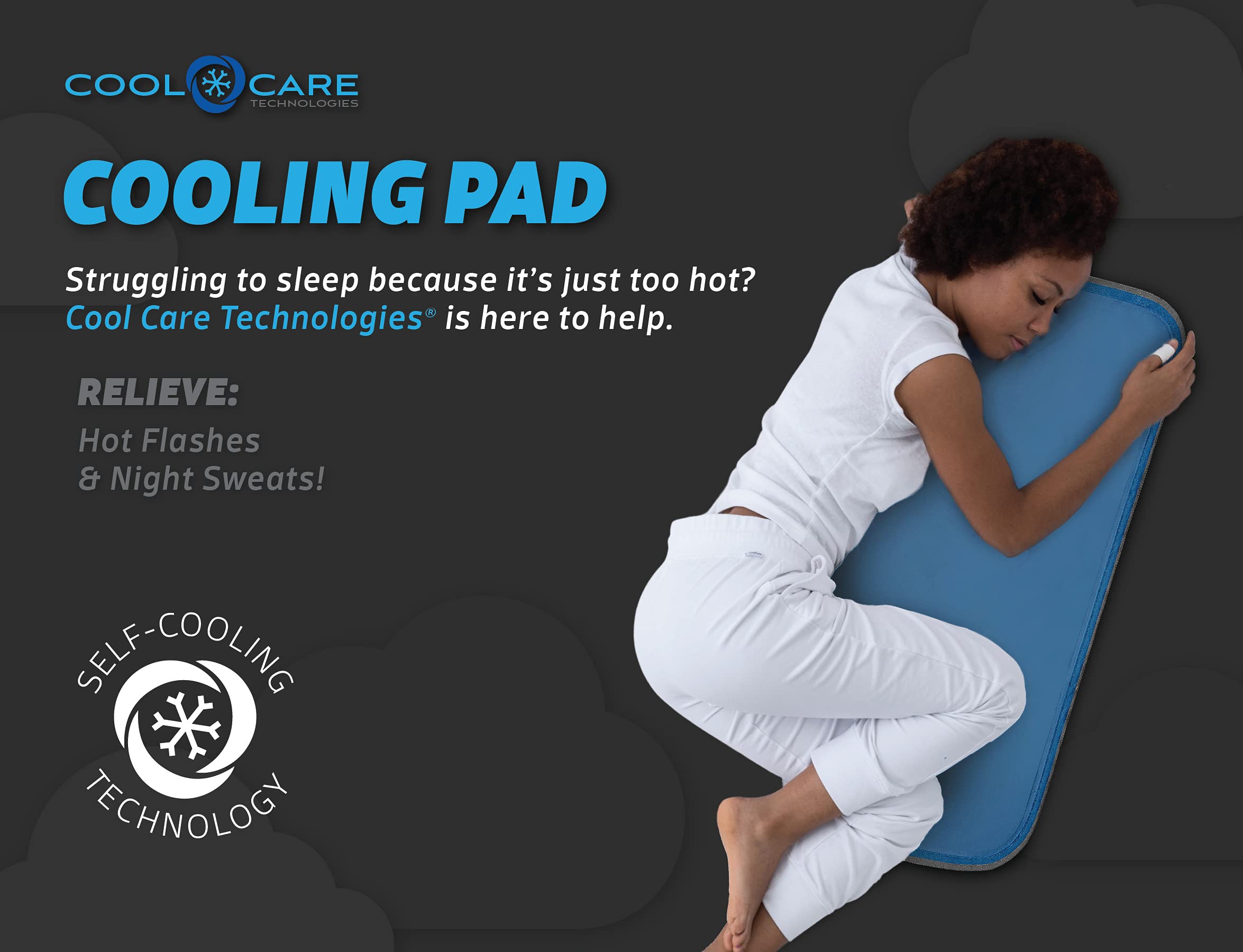 Cool Care Technologies Cooling Pad for Bed - Pressure Activated Gel Cooling Mattress Pad Provides Instant Cool Relief for 1 to 3 Hours- Place Cool Mat on Your Bed