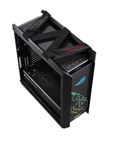 Asus ROG Strix Helios GX601 RGB Mid-Tower Computer Case for up to EATX Motherboards with USB 3.1 Front Panel, Smoked Tempered Glass, Brushed Aluminum and Steel Construction, and Four Case Fans, Black
