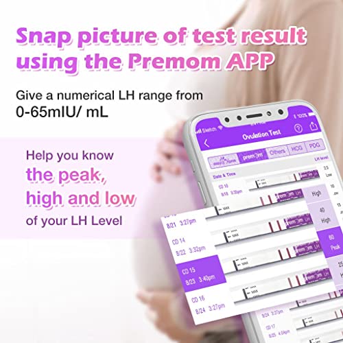Premom Ovulation & Pregnancy Test Kit: 50 Quantitative Ovulation Strips & 20 Early Pregnancy Detction Tests Combo - Accurate Fertility Tracker OPK with Free APP, 50LH+20HCG PM2-S+PM1-S:50+20