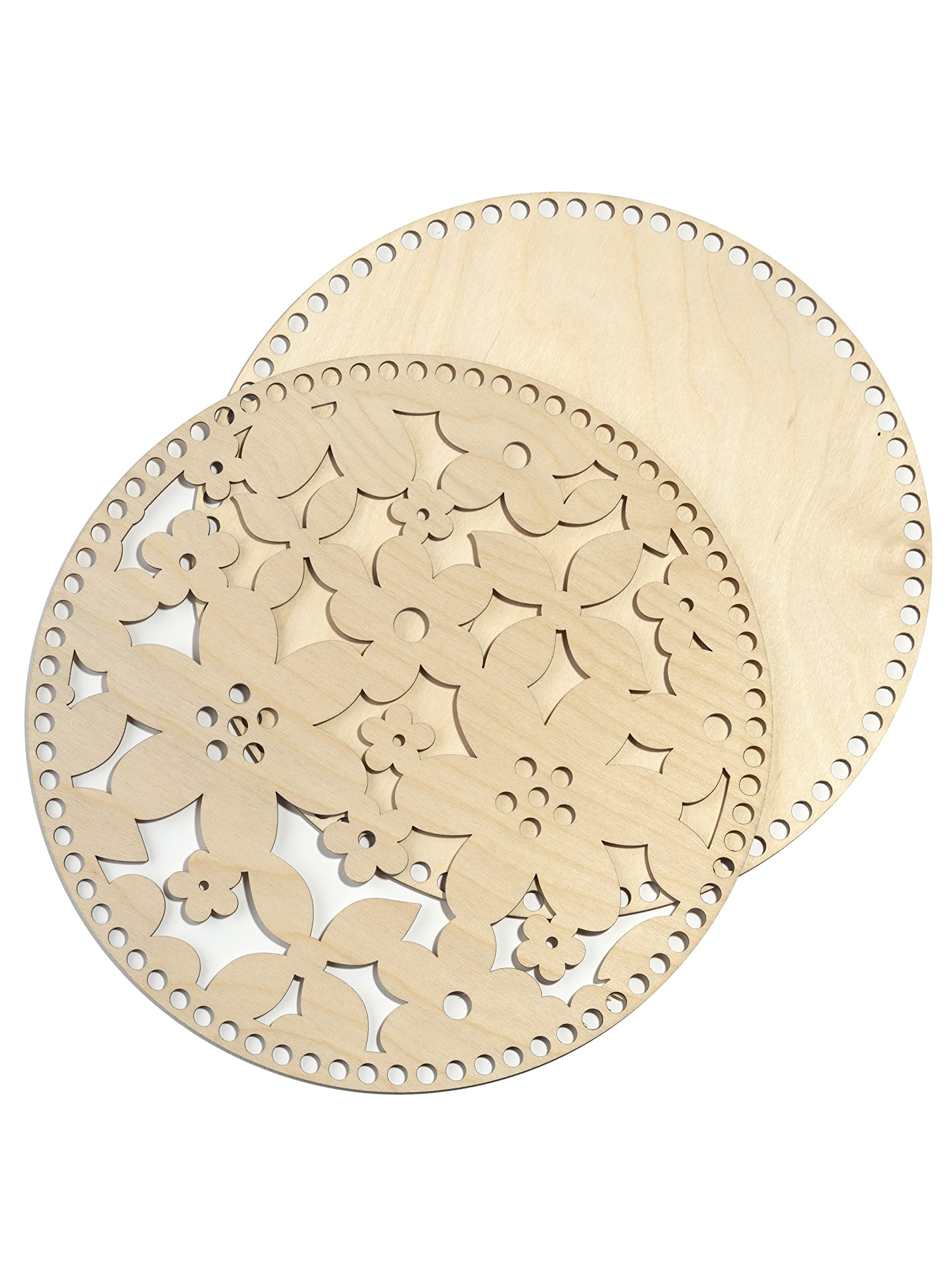 Premium Baltic birch plywood Round Wooden Basket Bottoms and lids set, solid wooden base for DIY Crochet