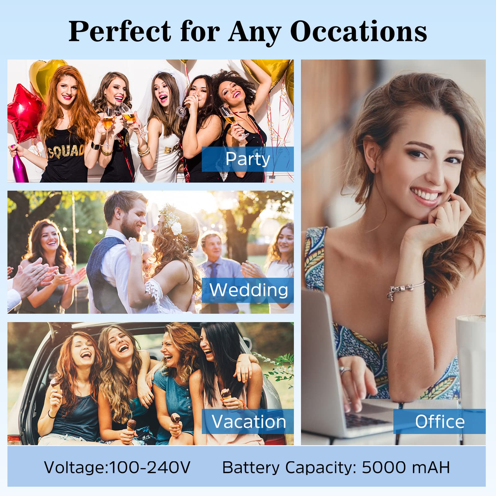 Automatic Curling Iron, Cordless Auto Hair Curler, Ceramic Rotating Hair Curler with 6 Temps & Timers, Portable Rechargeable Curling Wand, Auto Shut-Off, Fast Heating Iron for Styling