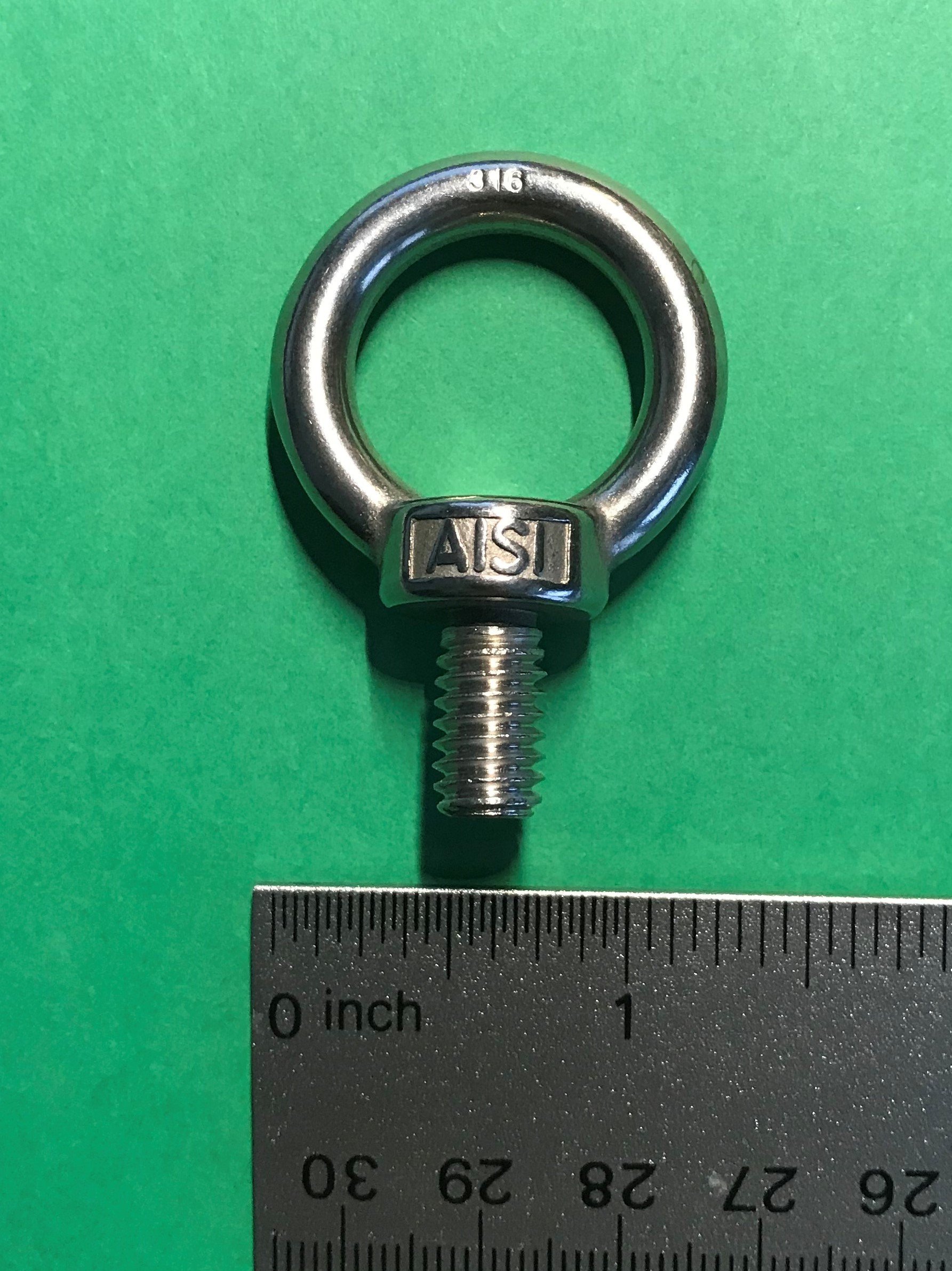 US STAINLESS 4 Pieces Stainless Steel 316 5/16" Lifting Eye Bolt 5/16" UNC Marine Grade Pitch of 18