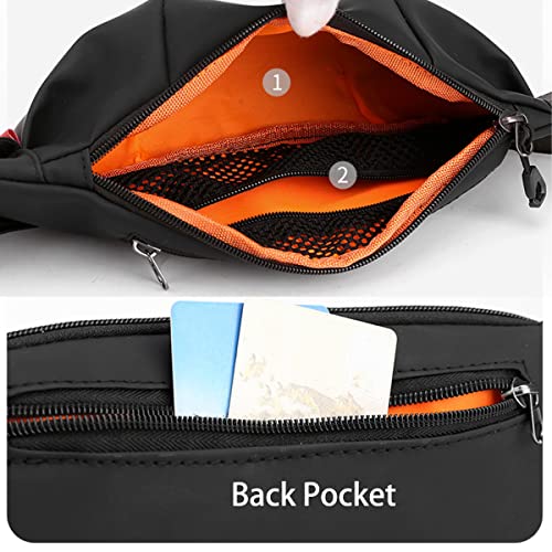 DAZZLESUN Men Waterproof Sling Bag Travel Waist Bag Woman Lightweight Gray Crossbody Shoulder Backpack for Biking Hiking Work