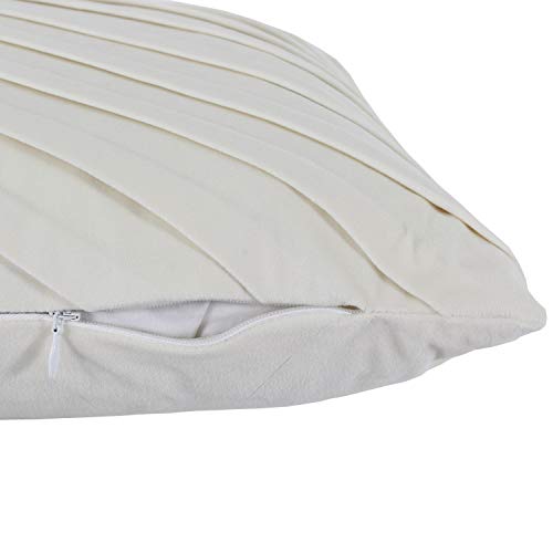 Thro by Marlo Lorenz Velvet Pillow, 1 Count (Pack of 1), Soft White