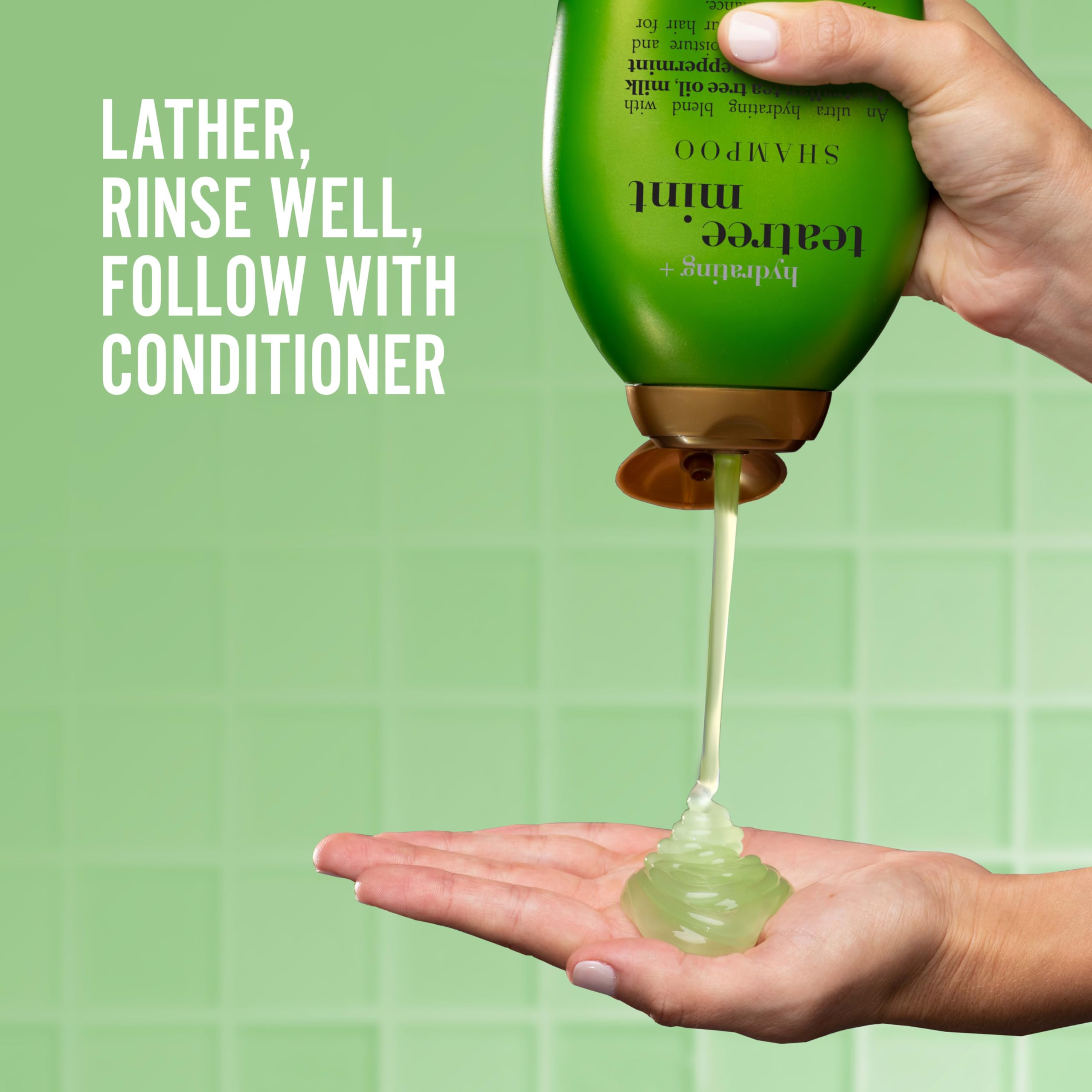 OGX Nourishing & Invigorating Shampoo with Peppermint Oil & Milk Proteins, Hydrating for Scalp, Paraben-Free, Sulfate-Free, 25.4 fl oz