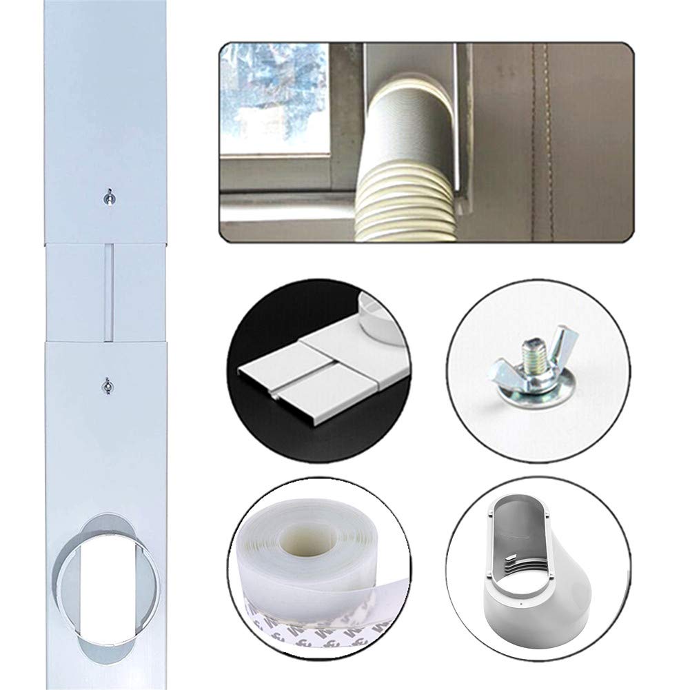 ANTFEES Portable Air Conditioner Replacement Window Vent Kit Plate,Adjustable Length Sliding Glass Doors AC Vent Kit for 15cm/5.9" Exhaust Hose
