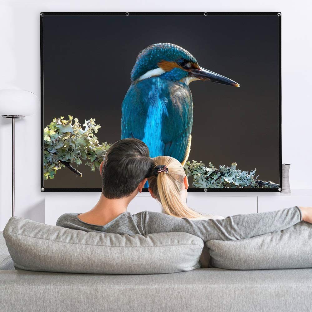 APAINI 120 INCH Projector Screen 4:3 Foldable Home Theater White Portable 3D Home Theater Wall Mounted