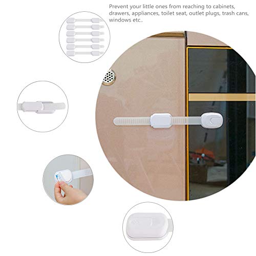 Baby Cabinet Locks Set, GIDIBII 6 Child Safety Locks + 10 Outlet Plug Covers + 8 Corner Guards, No Tools or Drilling for Drawers, Toilet, Fridge 24 Pcs Safety Kit