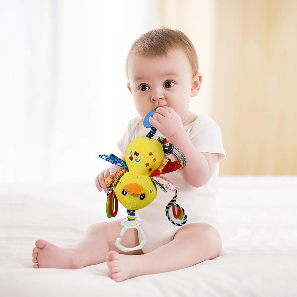 Baby Rattles Toys with Teether,Bed Bell for Toddler in pram,Gifts for Baby Aged 3 Months or More (Bird)