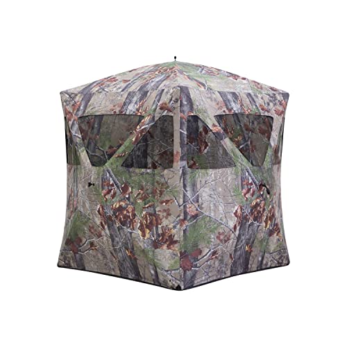 Barronett Blinds Radarโข, Portable Hunting Blind, Pop-Up Hub Blind, Zipperless Windows, Lightweight, 2-Person, Bloodtrail Backwoods, 67โ x 71โ x 71โ