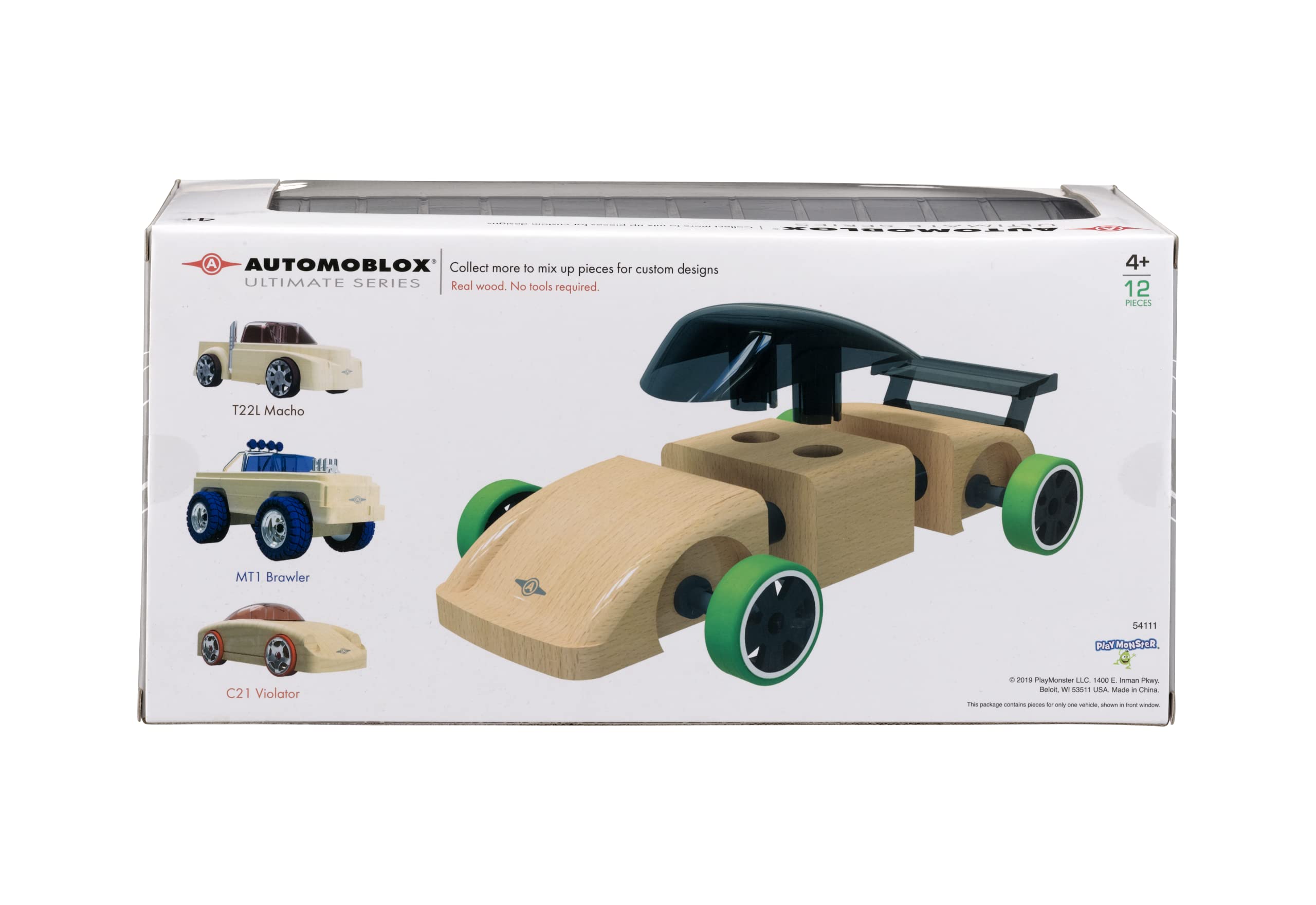 Automoblox Ultimate SP-1 Mayhem — Wooden Mix-and-Match Car— Build and Rebuild — Ages 4+