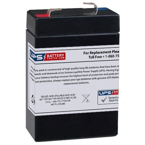 UPSBatteryCenter 6V 2.8Ah F1 Compatible Replacement Battery for Power Patrol SLA0184