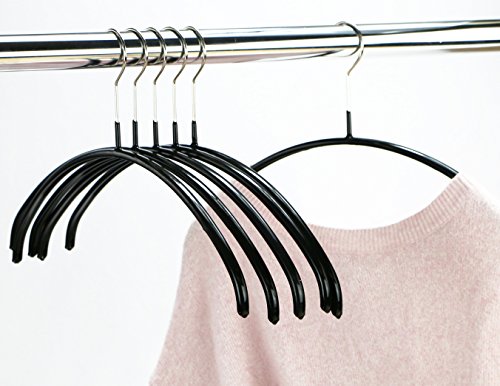 MAWA Euro Series Non-Slip Space Saving Clothes Hanger, Set of 10, Black Style 40/P, Pack of 10 (14118)