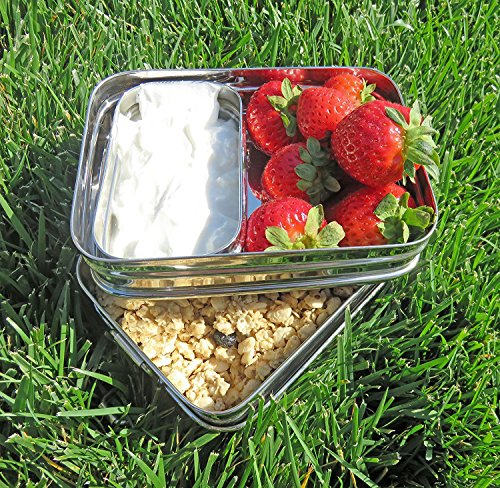 Lifestyle Block 3 Compartment Stainless Steel Eco-Friendly Lunch Box - Regular