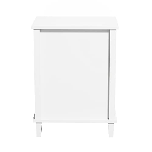 Leavader Wooden Nightstand for Kids Room, Bedroom Nightstand with 1 Drawer and 1 Lattice, Side Table with Storage End Table for Child Room, Baby Room, Small Spaces