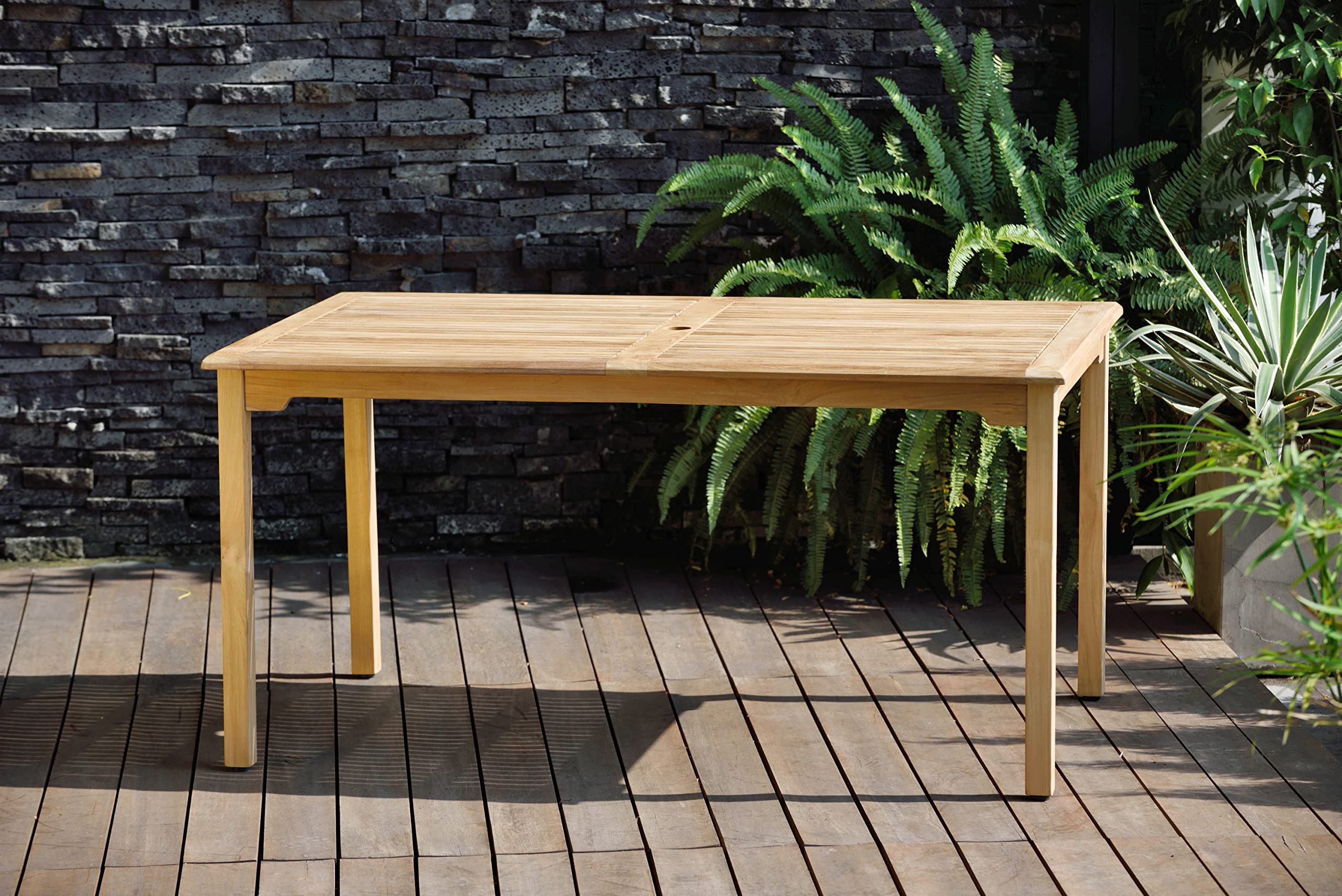 Brampton Certified Teak | Ideal for Patio and Indoors Amazonia Milarm 7-Piece Outdoor Dining Table Set, Brown