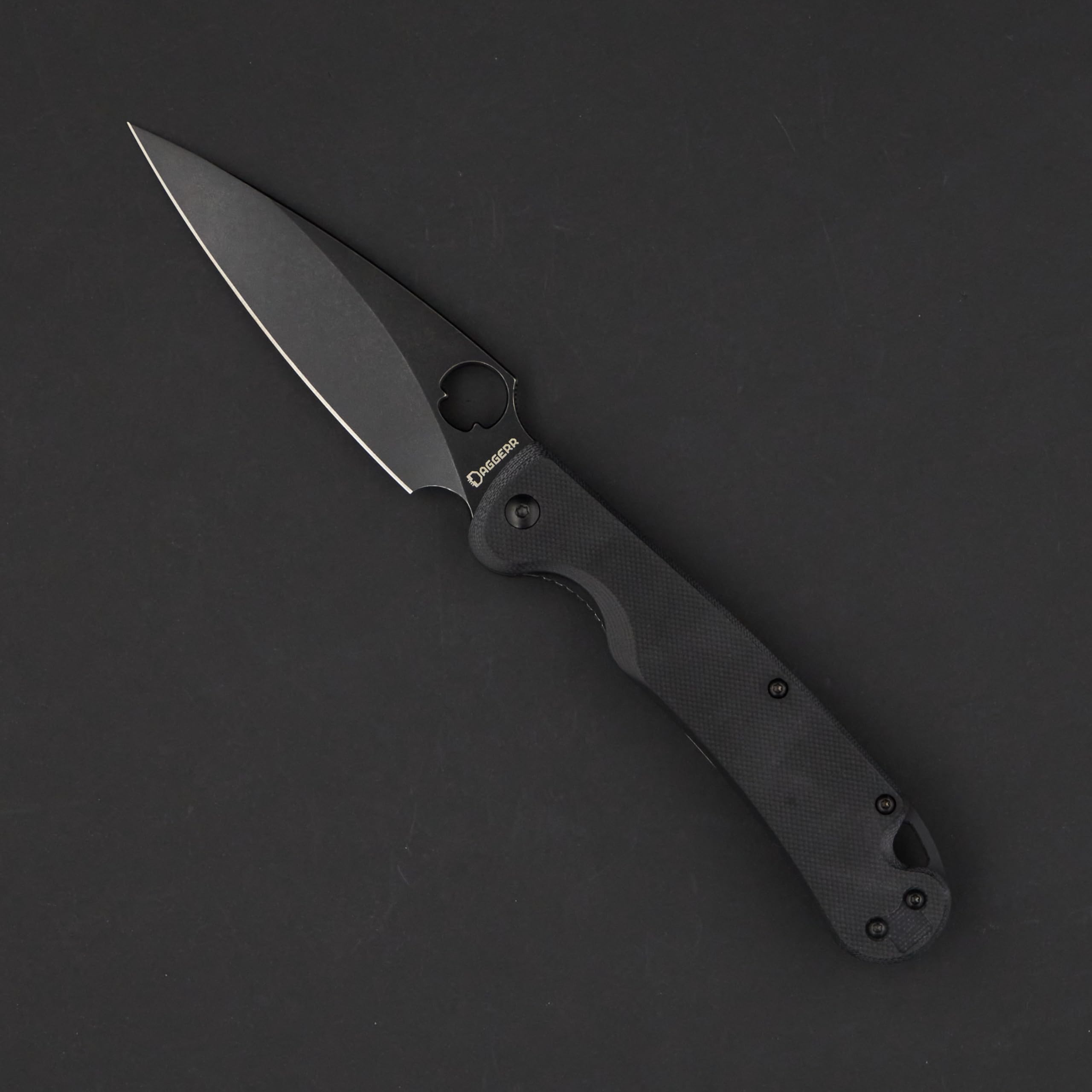 Generic Zhalo EDC folding knife by Daggerr (Black handle and black stonewash blade), FM02-2BKBW