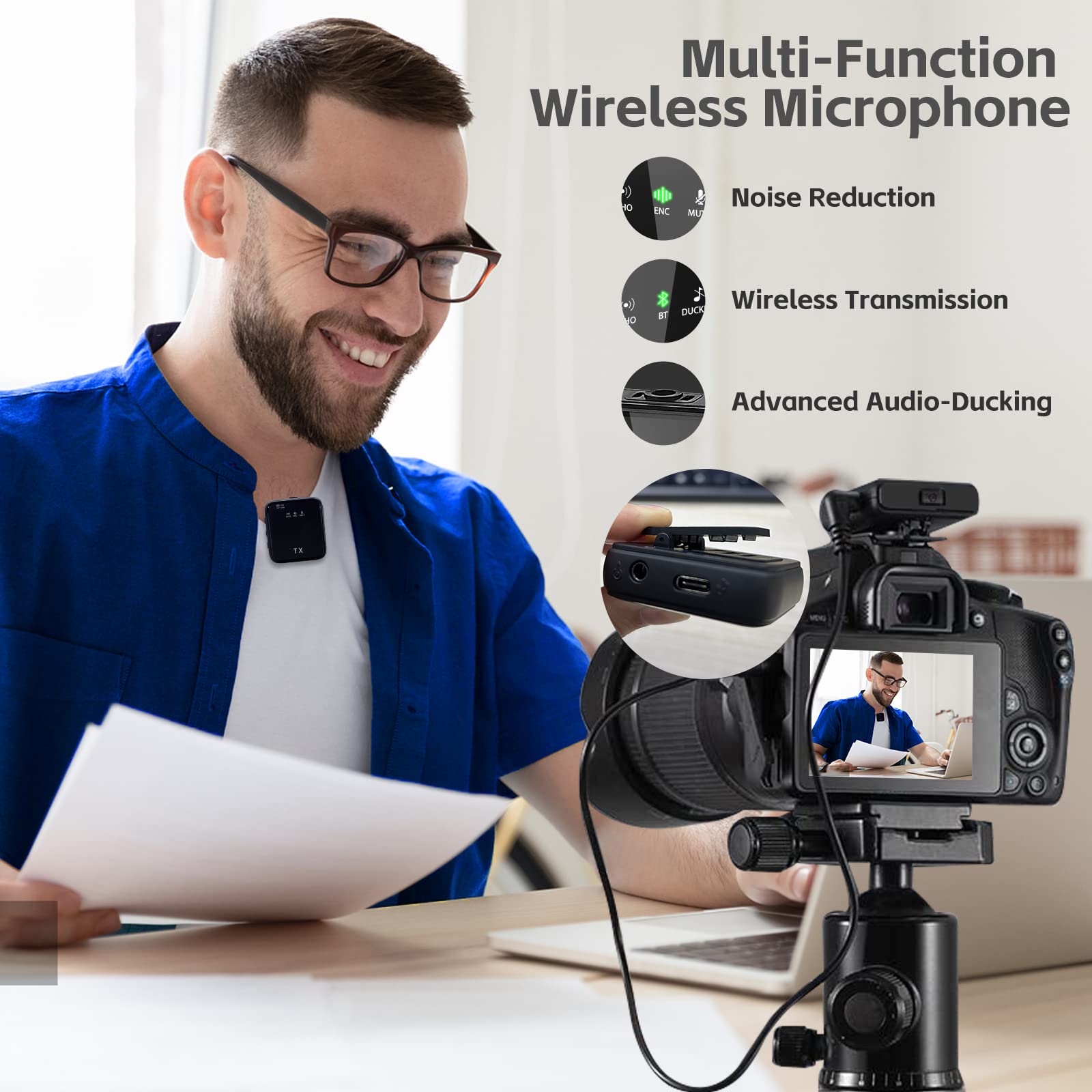 BEIGRAD 2.4GHz Wireless Guitar Transmitter Receiver: Wireless Guitar System for Bass Violin Keyboard Electric Instrument with Premium Sound | 100FT Transmission Distance