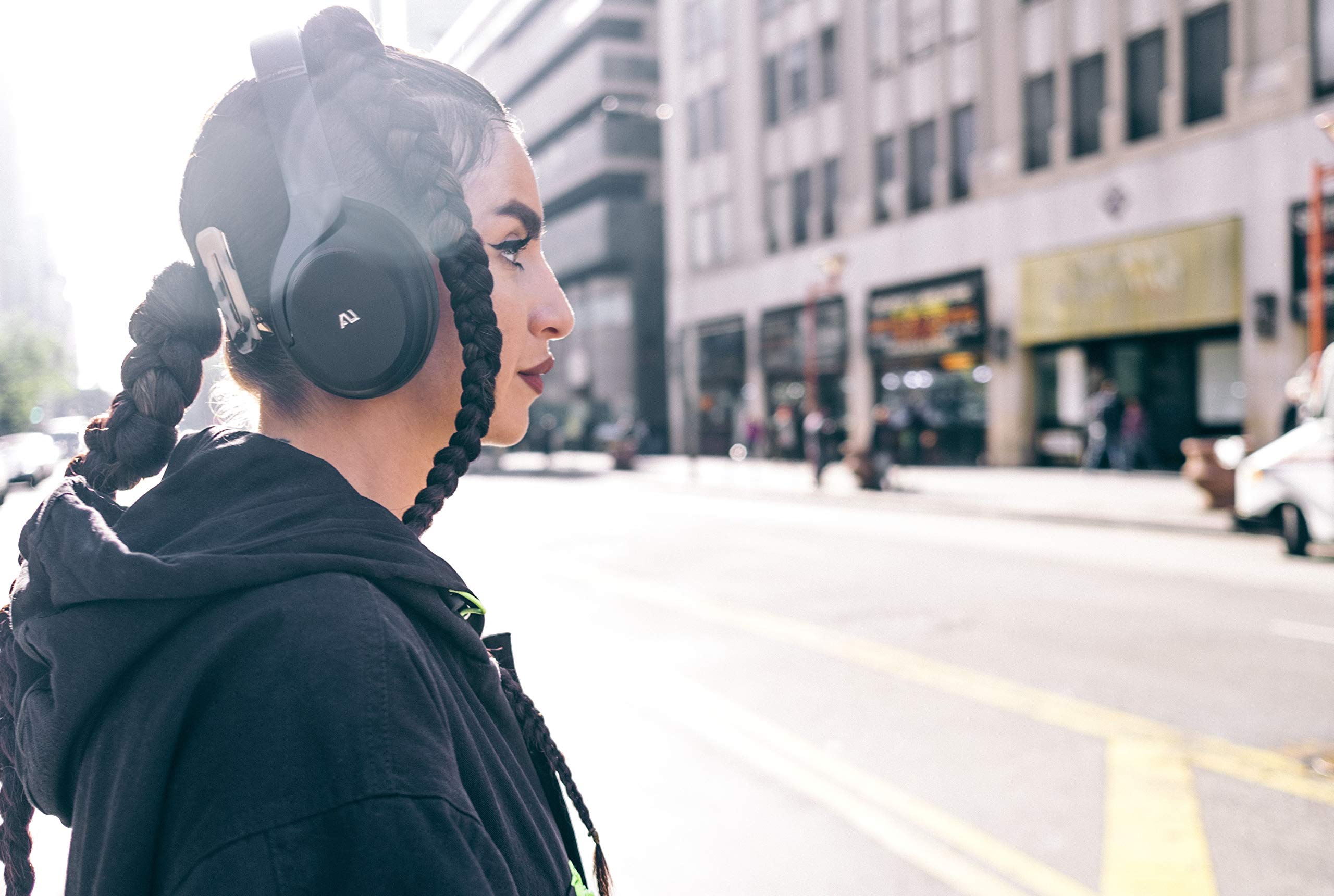 ausounds AU-X - Wireless Headphones with Hybrid Active Noise Cancelling (ANC), Bluetooth Headset with Planar Magnetic Driver, Panel Touch Controls (Over-Ear, Black)