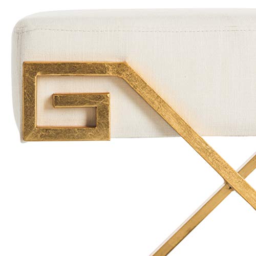 Safavieh Home Collection Luna Light Beige Greek Key Bench