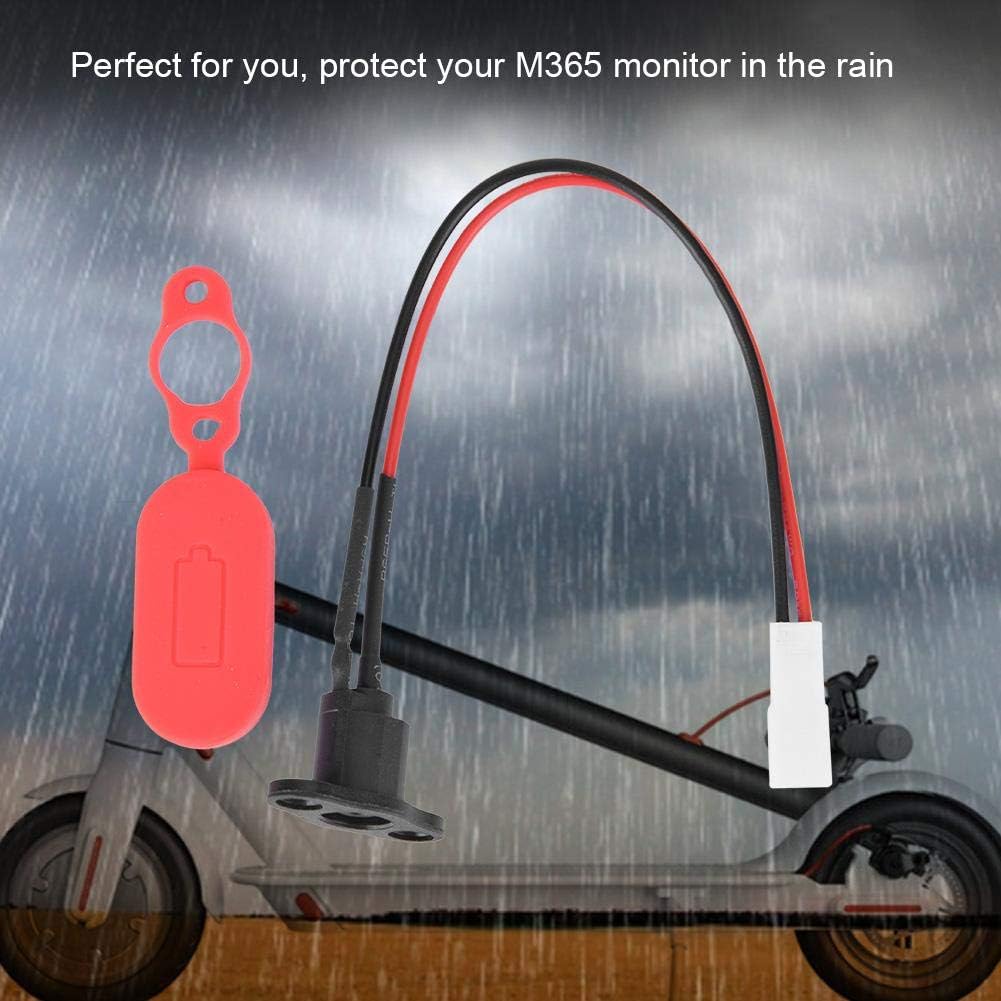 Battery Charger Connector Plug, Charging Port for M365 with Waterproof Cover for M365 Electric Scooter Accessory
