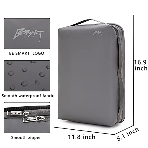 BE SMART Lightweight Laptop Backpack 15.6 INCH Computer Work bag with Shockproof computer compartment,Soft & Durable Casual Daypack for men & women,business,work,daily use and gifts(Grey)