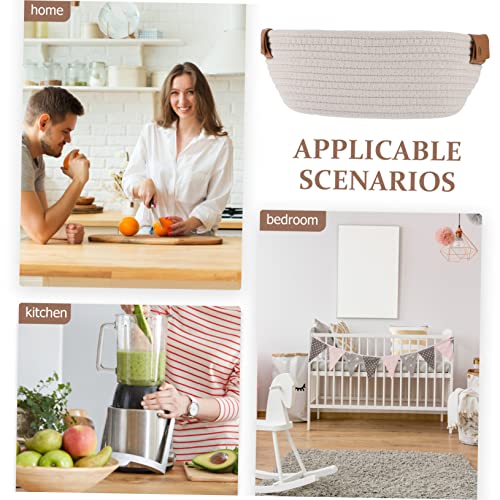 LIGHTAOTAO Cotton Rope Storage Basket White Hamper Baby Decor White Decor Cotton Rope Basket Jute Rope Basket Decorative Woven Basket Bathroom Organizing Baskets Cotton Basket Blanket