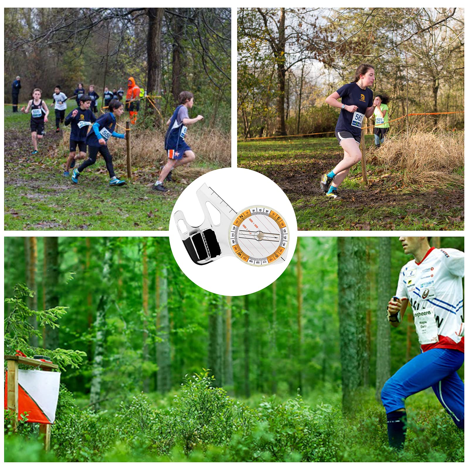 Bassizo Orienteering Thumb Compass Basic Aim Elite Training Competition Race Compass for Outdoors Sports Foot Cross-Country Directional Movement Match Tournament Contest Athletics Student Kid
