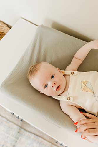 Premium Knit Diaper Changing Pad Cover"Stone" by Copper Pearl