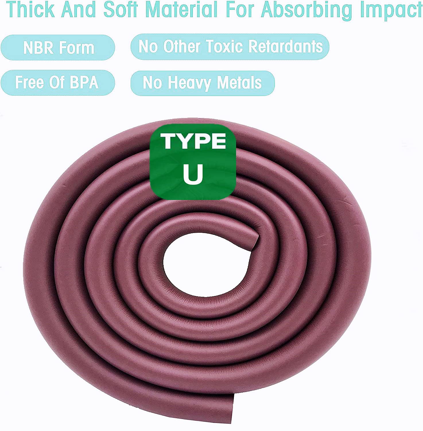 Baby Proofing Safe Edge & Corner Guards Cushion 13ft - Thickened Child Safety Furniture Bumper & Table Protectors. Pre-Taped Corners(U Brown)