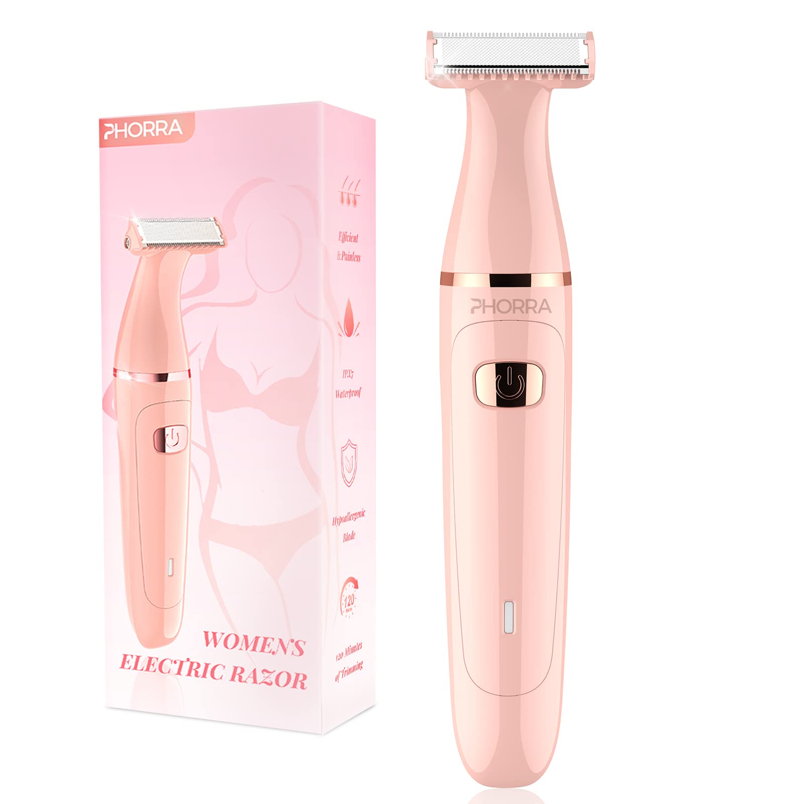 Electric Razor for Women Legs Bikini - Rechargeable Ladyâs Shaver and Trimmer with Unique One Ultra-Thin Blade Design, Quickly Remove Hair in One Pass