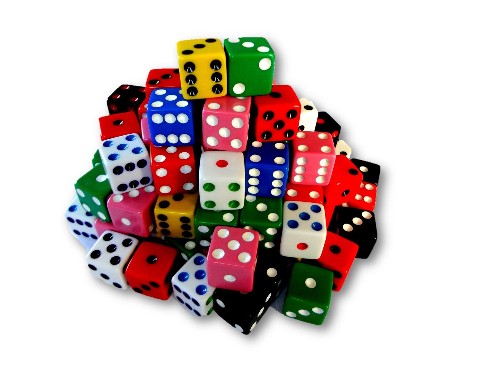 Hobby Monsters 100-Piece 16 mm Assorted Dice for Family Game Night and Teaching Math