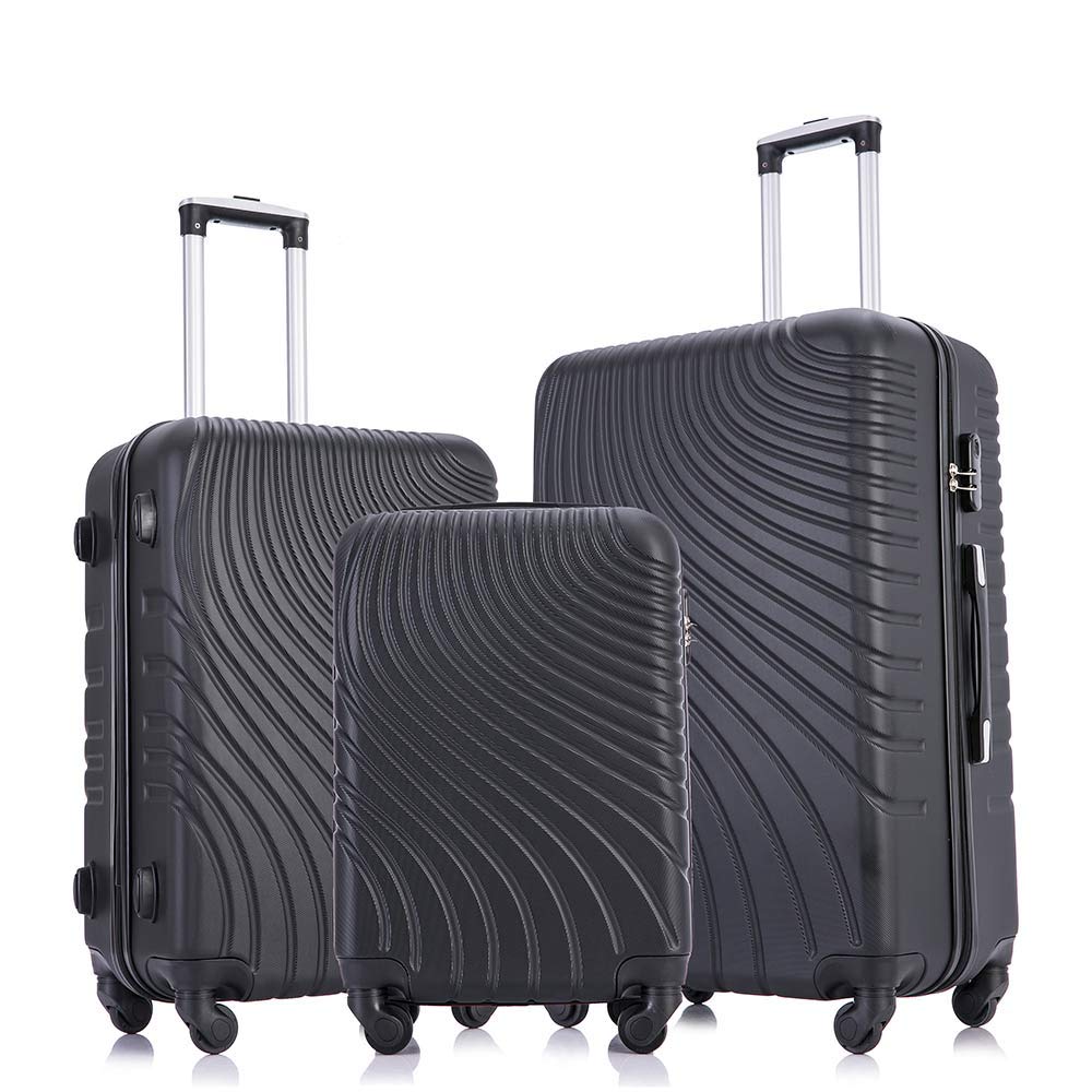 Apelila Fridtrip 4 Pieces Luggage Sets Hardshell Suitcase Carry On Luggage With Spinner Wheels (3 PCS ABS, Rose Gold)