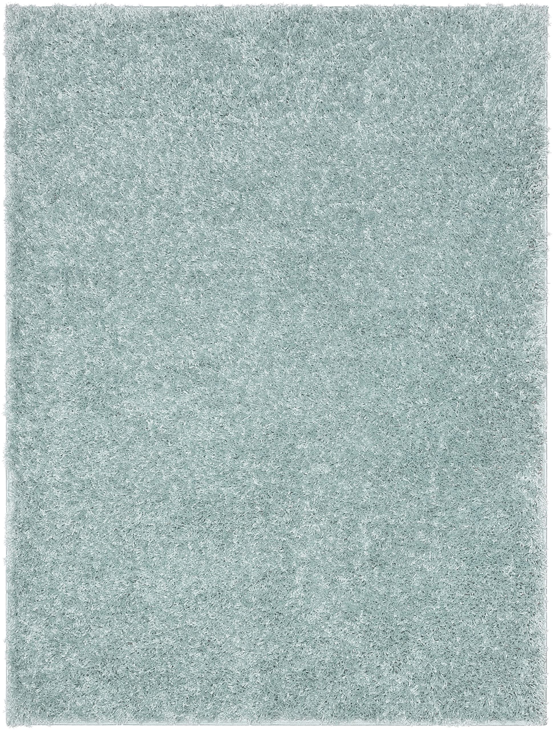 Well Woven Emerson Plain Shag Seafoam Green Textured Area Rug (3'11" x 5'3")